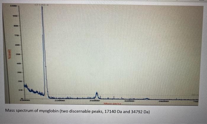 Solved Mass Spectrum of hemoglobin (two major peaks, 15156, | Chegg.com