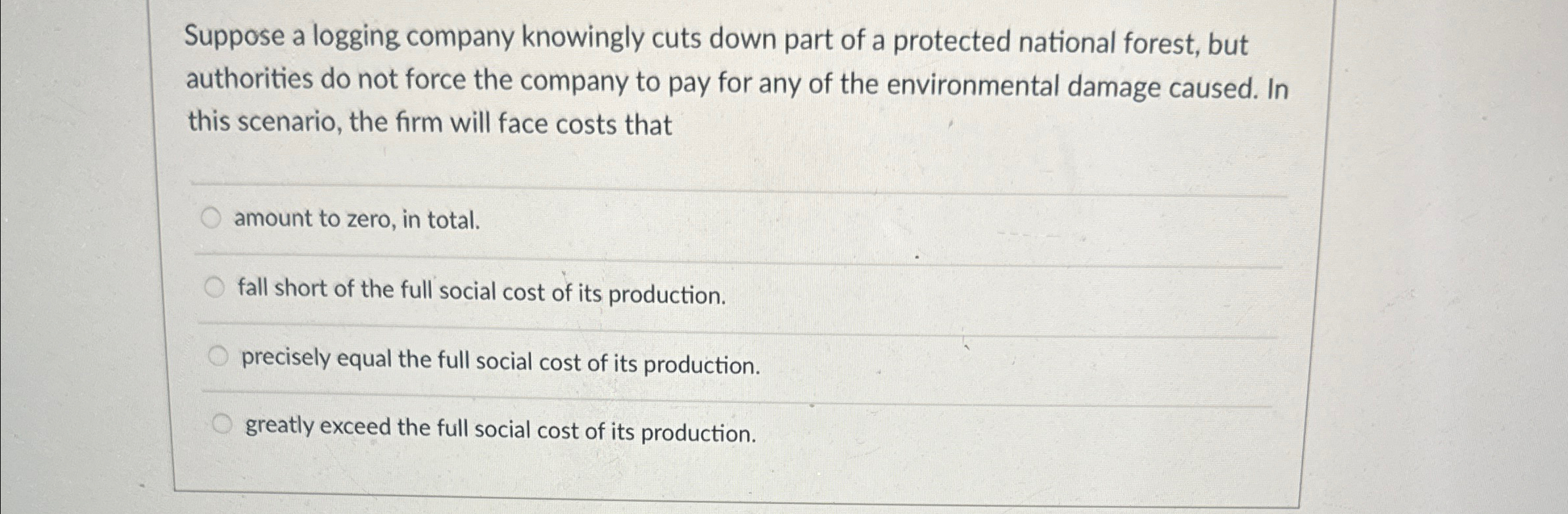 Solved Suppose a logging company knowingly cuts down part of | Chegg.com