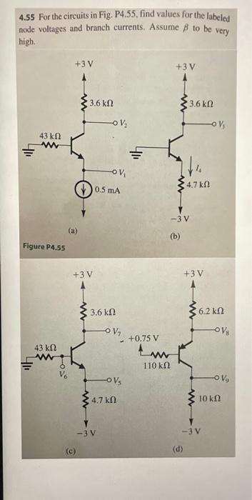 Solved 4.55 For the circuits in Fig. P4.55, find values for | Chegg.com