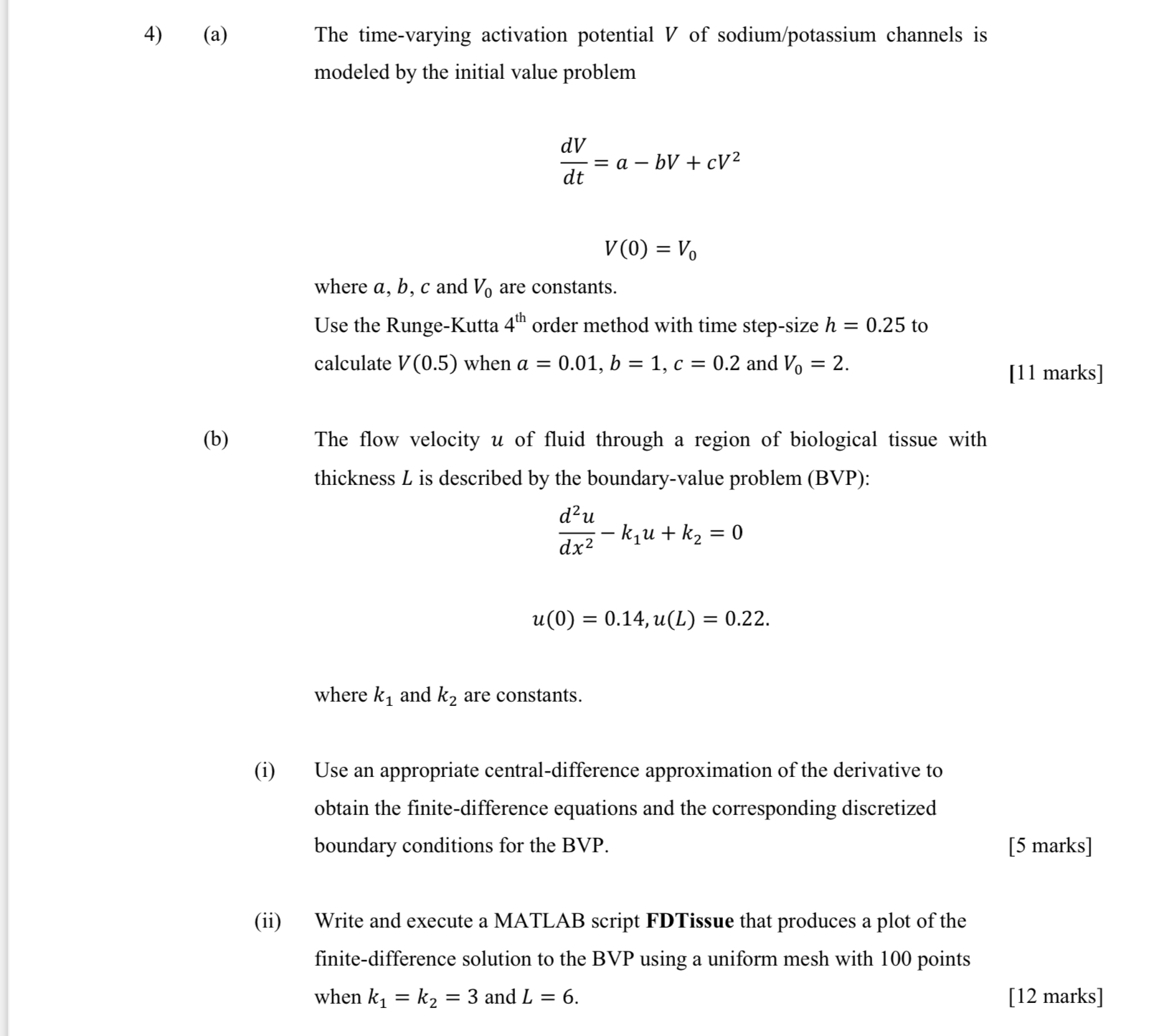 Solved (a) ﻿The time-varying activation potential V ﻿of | Chegg.com