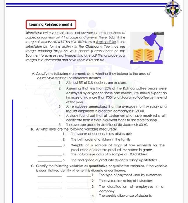 Learning Reinforcement 6 Directions: Write your | Chegg.com