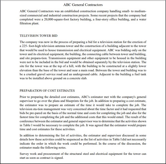 Solved ABC General Contractors ABC General Contractors was | Chegg.com