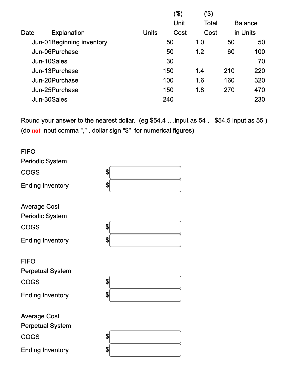The first 4 ﻿answers are as follows: FIFO(periodic | Chegg.com