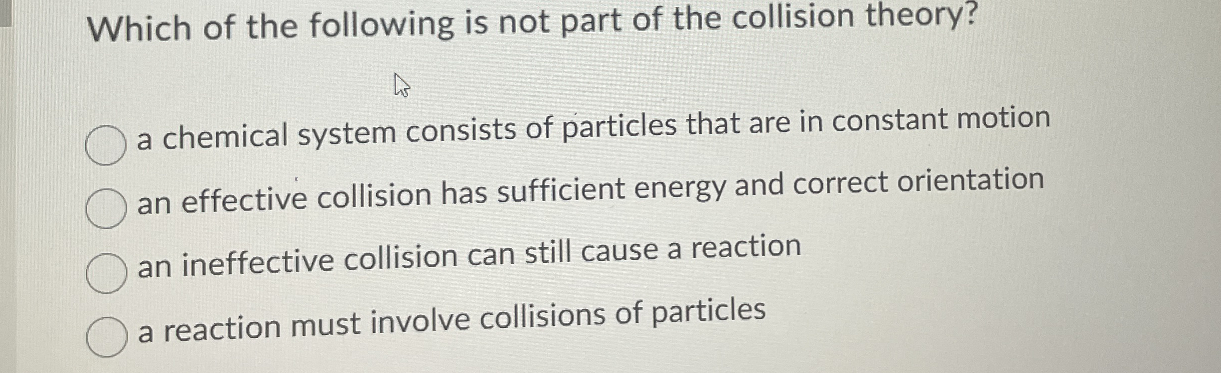 Solved Which of the following is not part of the collision | Chegg.com