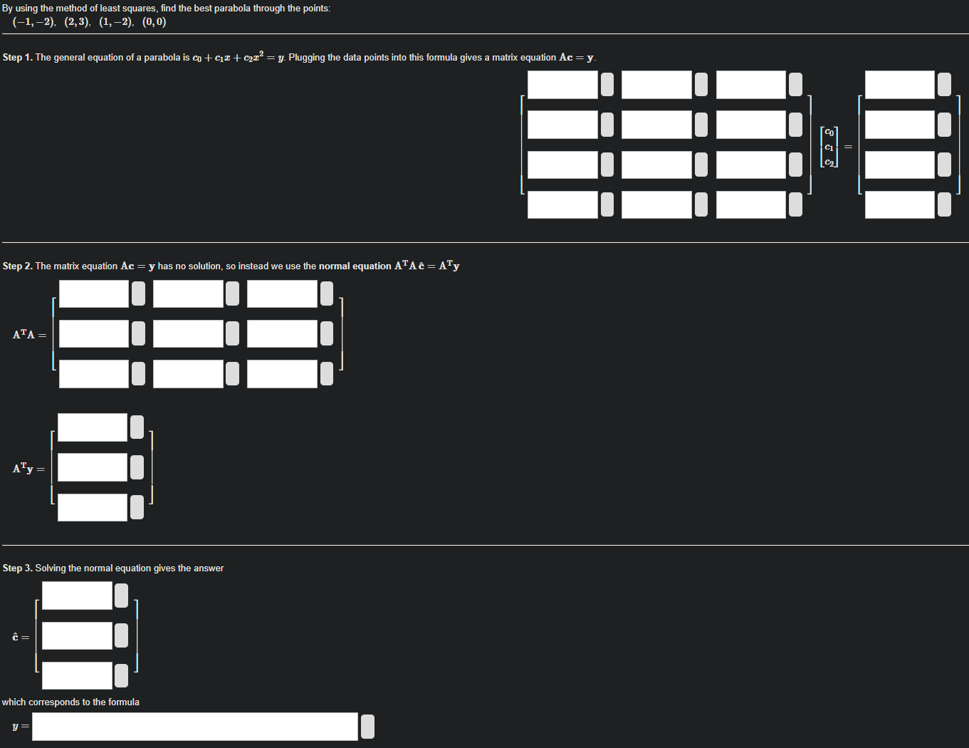 Solved By using the method of least squares, find the best | Chegg.com
