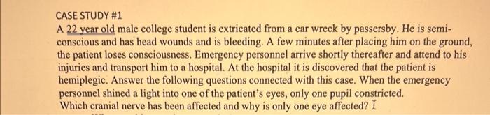 Solved CASE STUDY #1 A 22 year old male college student is | Chegg.com