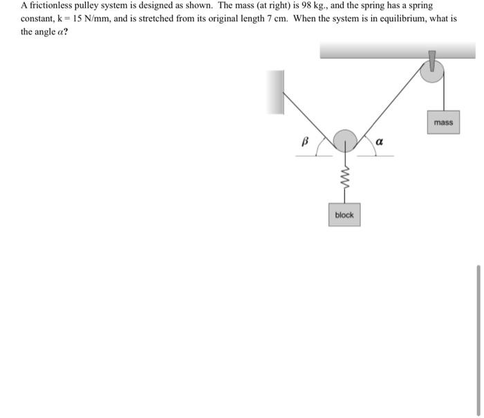 Solved A frictionless pulley system is designed as shown. | Chegg.com