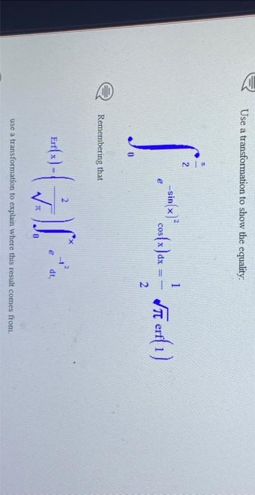 Solved Use a transformation to show the equality: | Chegg.com