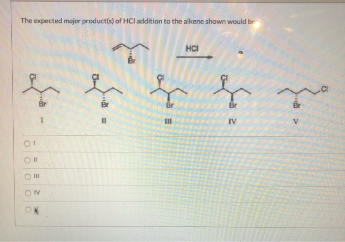 Solved Which of the following is the major product of the | Chegg.com