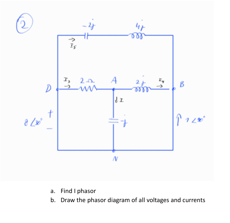 Solved a. ﻿Find I phasor.b. ﻿Draw the phasor diagram of all | Chegg.com