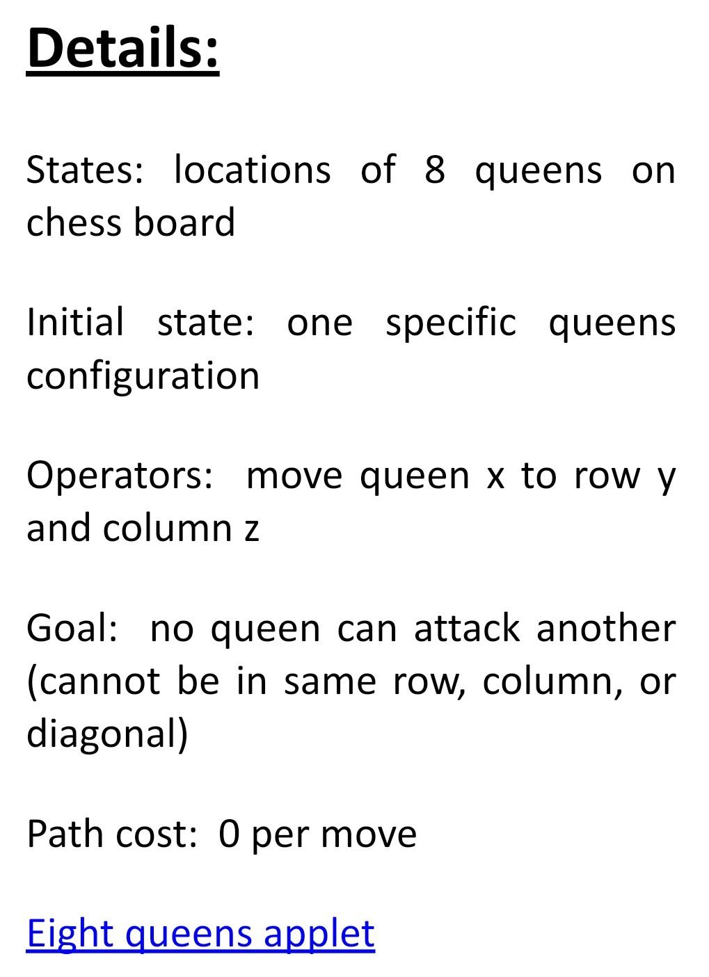 Solved Details States Locations Of 8 Queens On Chess Board