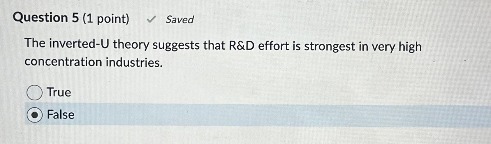 Solved Question 5 (1 ﻿point) ﻿SavedThe inverted- U ﻿theory | Chegg.com
