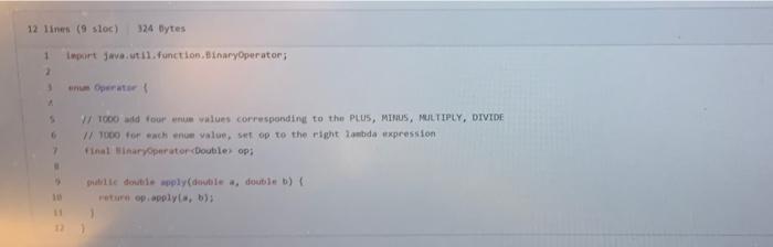 Solved Below is an example of an Operator enum that uses | Chegg.com