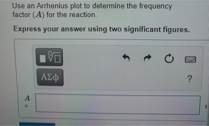 Solved Use an Arrhenius plot to determine the activation | Chegg.com