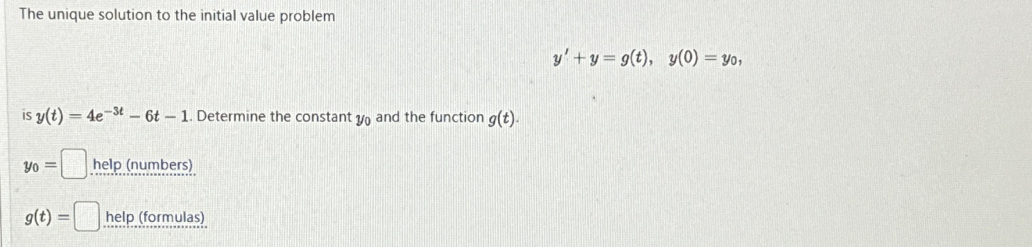 Solved The unique solution to the initial value | Chegg.com