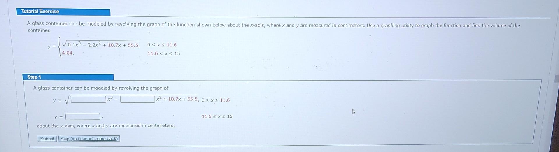 Solved Tutorial Exercise A glass container can be modeled by | Chegg.com