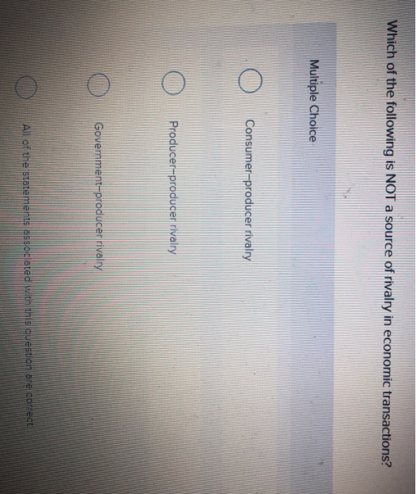 Solved Which of the following is NOT a source of rivalry in | Chegg.com