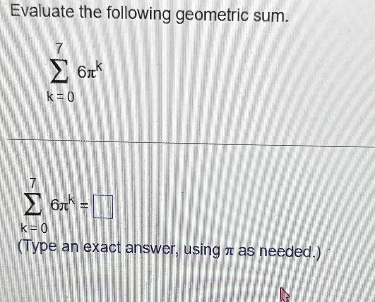 Solved Evaluate the following geometric | Chegg.com