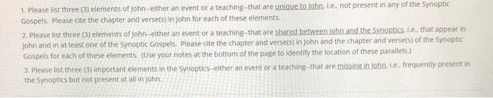 1. Please list three (3) elements of john-either an | Chegg.com