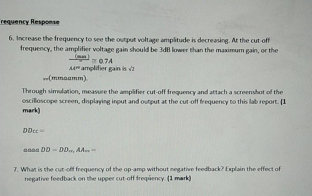 requency Response (max 6. Increase the frequency to | Chegg.com