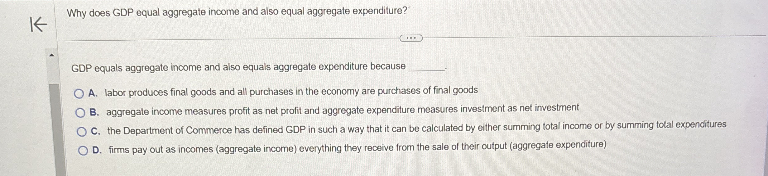 Solved Why does GDP equal aggregate income and also equal | Chegg.com