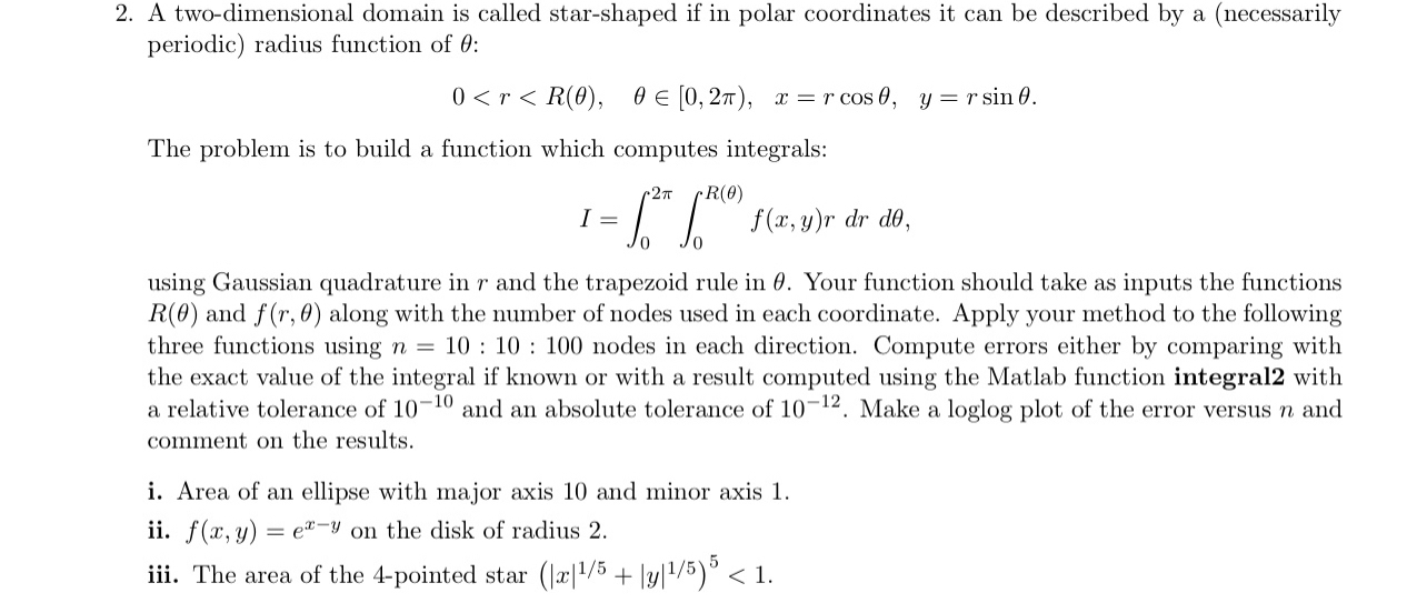 Solved A two-dimensional domain is called star-shaped if in | Chegg.com