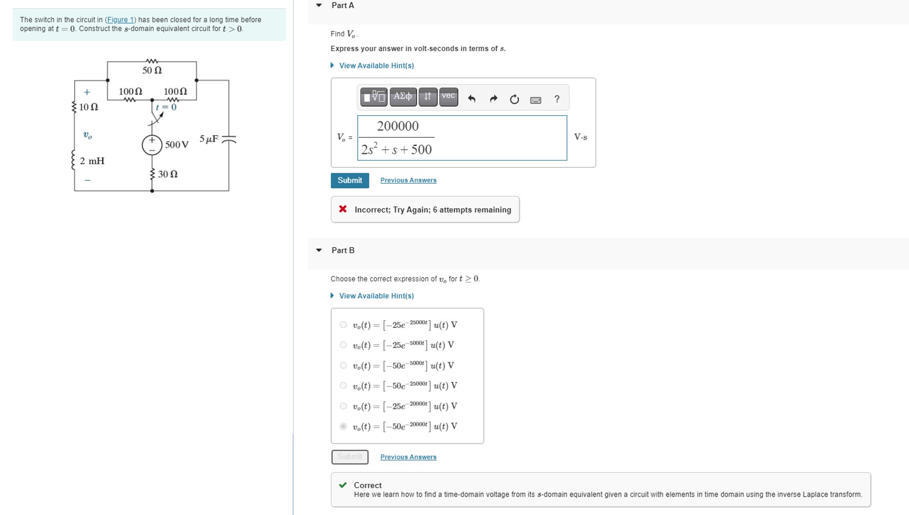 Solved Part B is correct. I need help with Part A. ﻿For Part | Chegg.com
