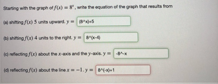 Solved Starting With The Graph Of Fx 8 Write The