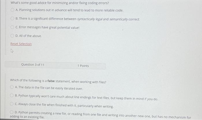 Solved What's some good advice for minimizing and/or fixing | Chegg.com