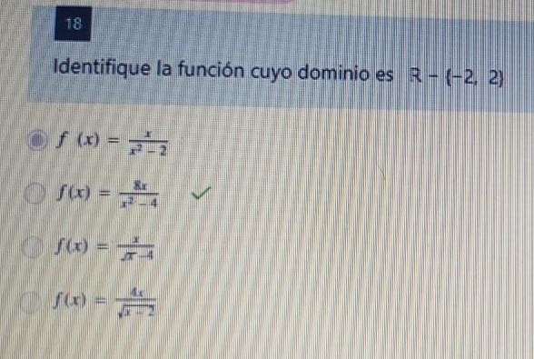 Solved identify the function whose domain is R-(-2,2) I | Chegg.com