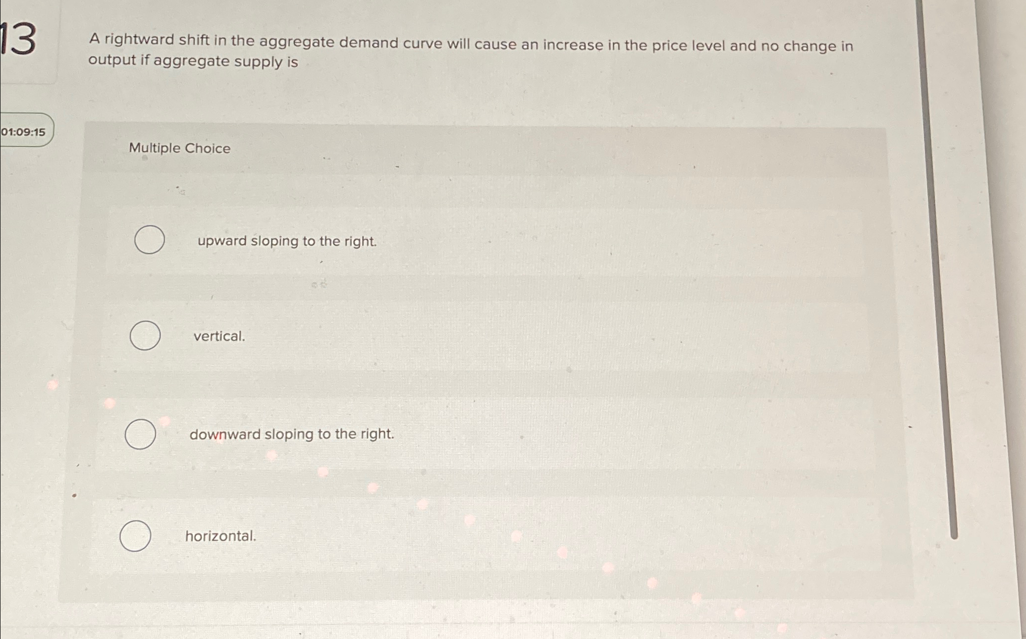 Solved 13A rightward shift in the aggregate demand curve | Chegg.com