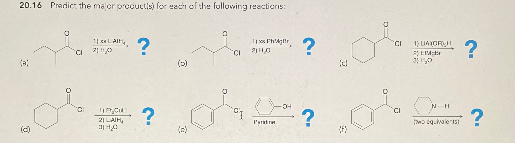 Solved 20.16 ﻿Predict the major product(s) ﻿for each of the | Chegg.com