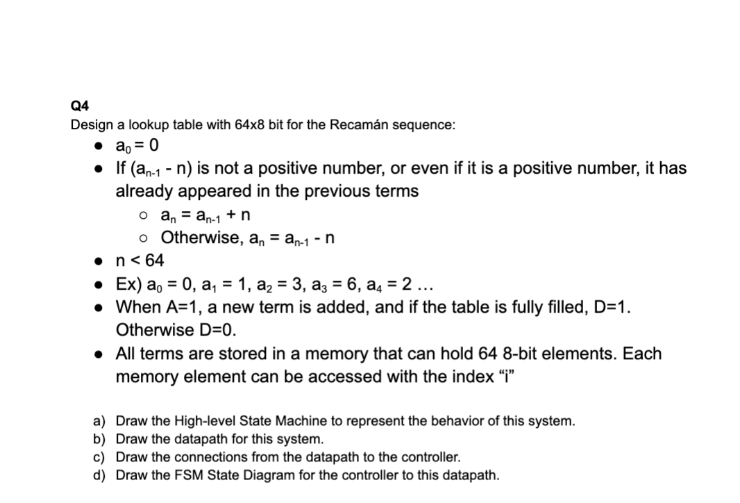 Solved Q4Design a lookup table with 64×8 ﻿bit for the | Chegg.com