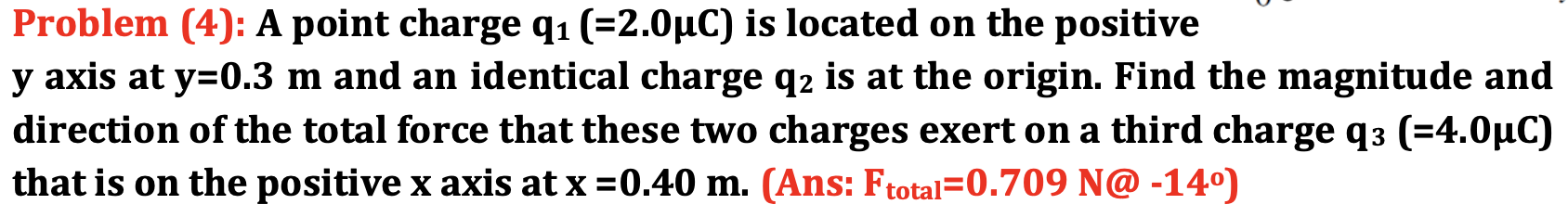 Solved Problem (4): A point charge q1(=2.0μC) ﻿is located on | Chegg.com
