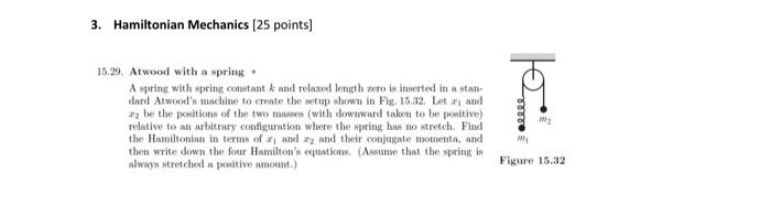 Solved 15.29. Atwood with a spring . A spritig with spring | Chegg.com