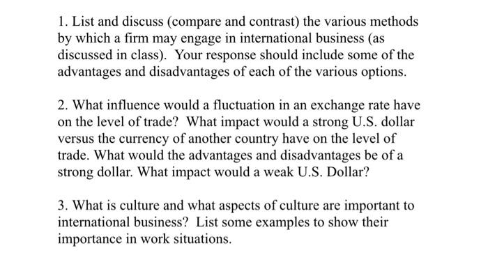Solved Answer thoroughly !List and discuss (compare and | Chegg.com