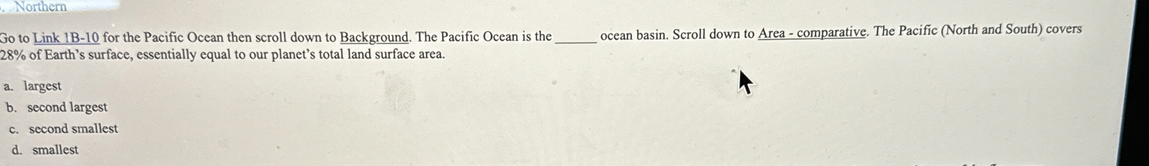 Solved Go to Link 1B-10 ﻿for the Pacific Ocean then scroll | Chegg.com