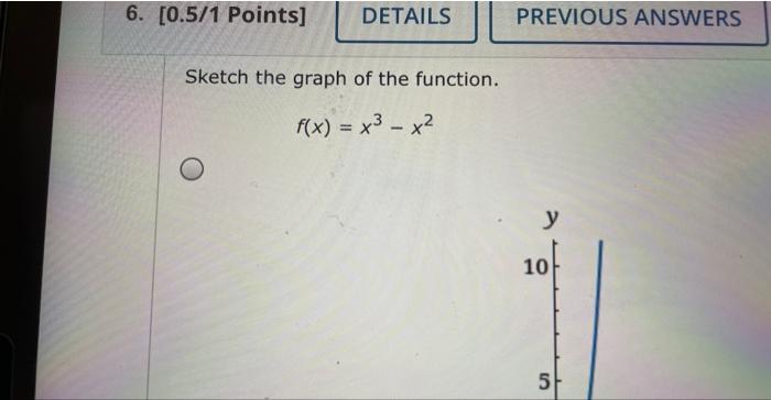Solved Sketch the graph of the function. f(x)=x3−x2Find the | Chegg.com