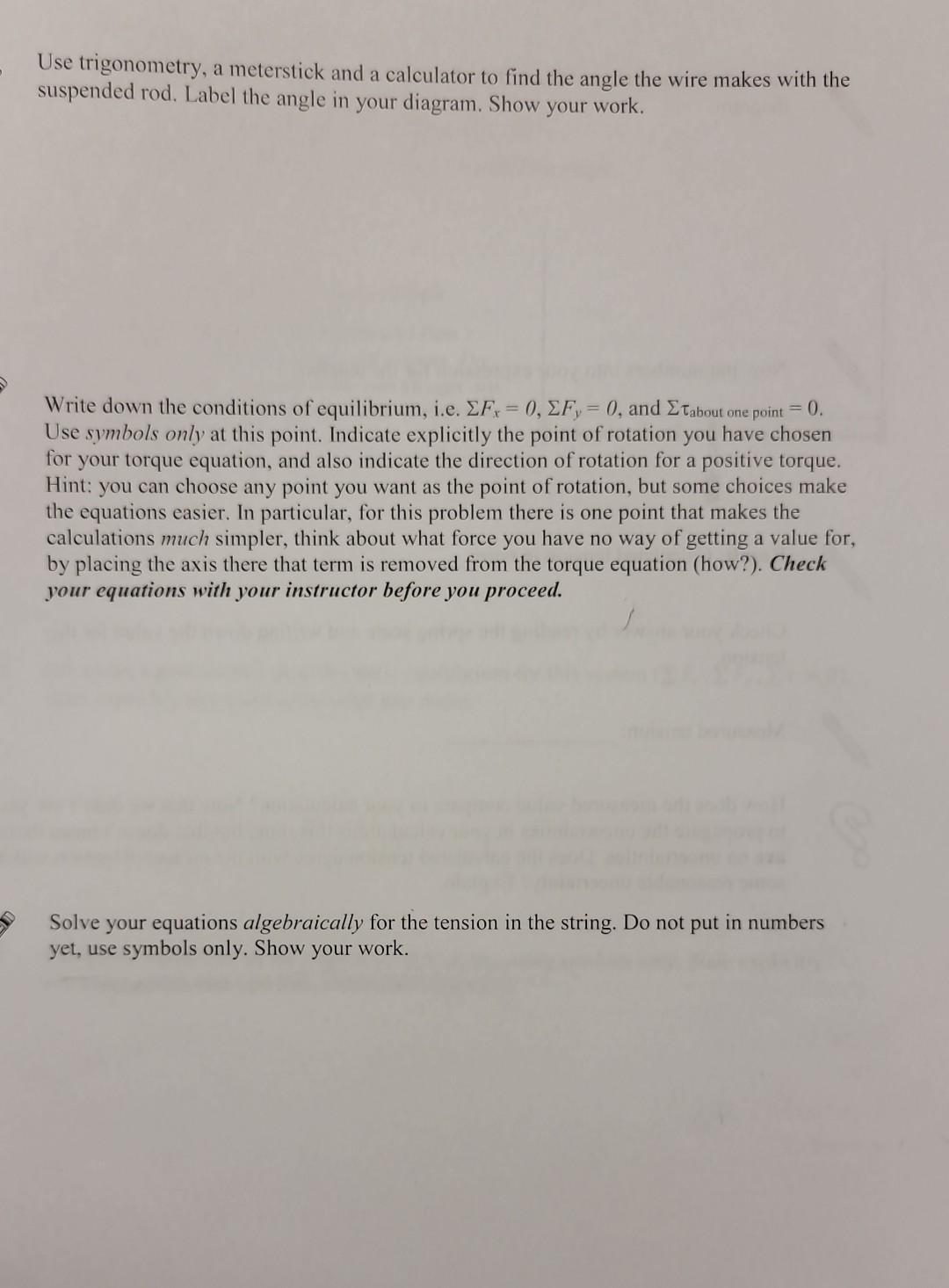 Solved 1. The suspended rod: Object: to calculate the | Chegg.com