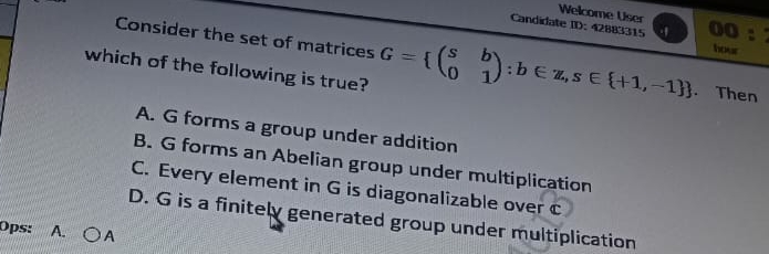 Solved Consider the set of matrices | Chegg.com