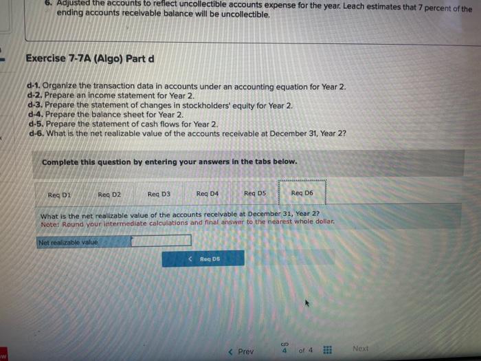 Required information Exercise 7-7A (Algo) Effect of | Chegg.com