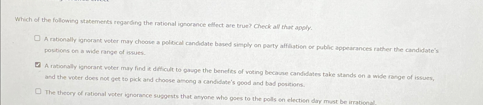 Solved Which of the following statements regarding the | Chegg.com