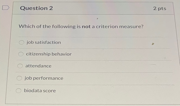 Solved Question 2 2 pts Which of the following is not a | Chegg.com