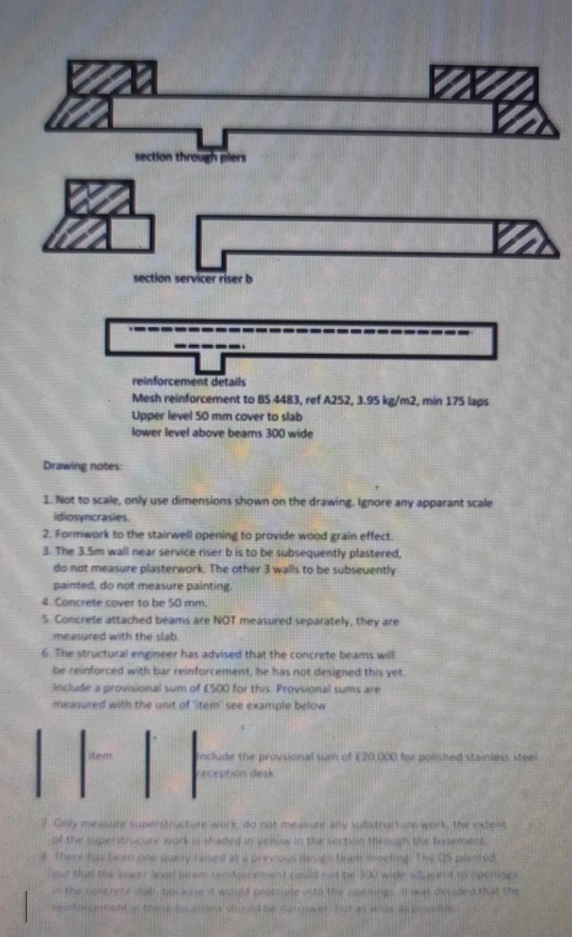Question 1 Take off all the superstructure masonry | Chegg.com