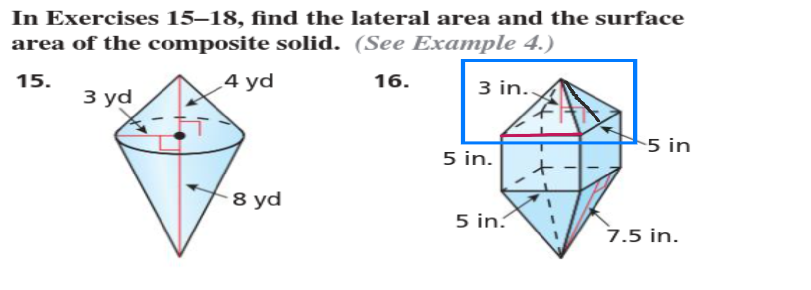 Solved In Exercises 15-18, ﻿find the lateral area and the | Chegg.com