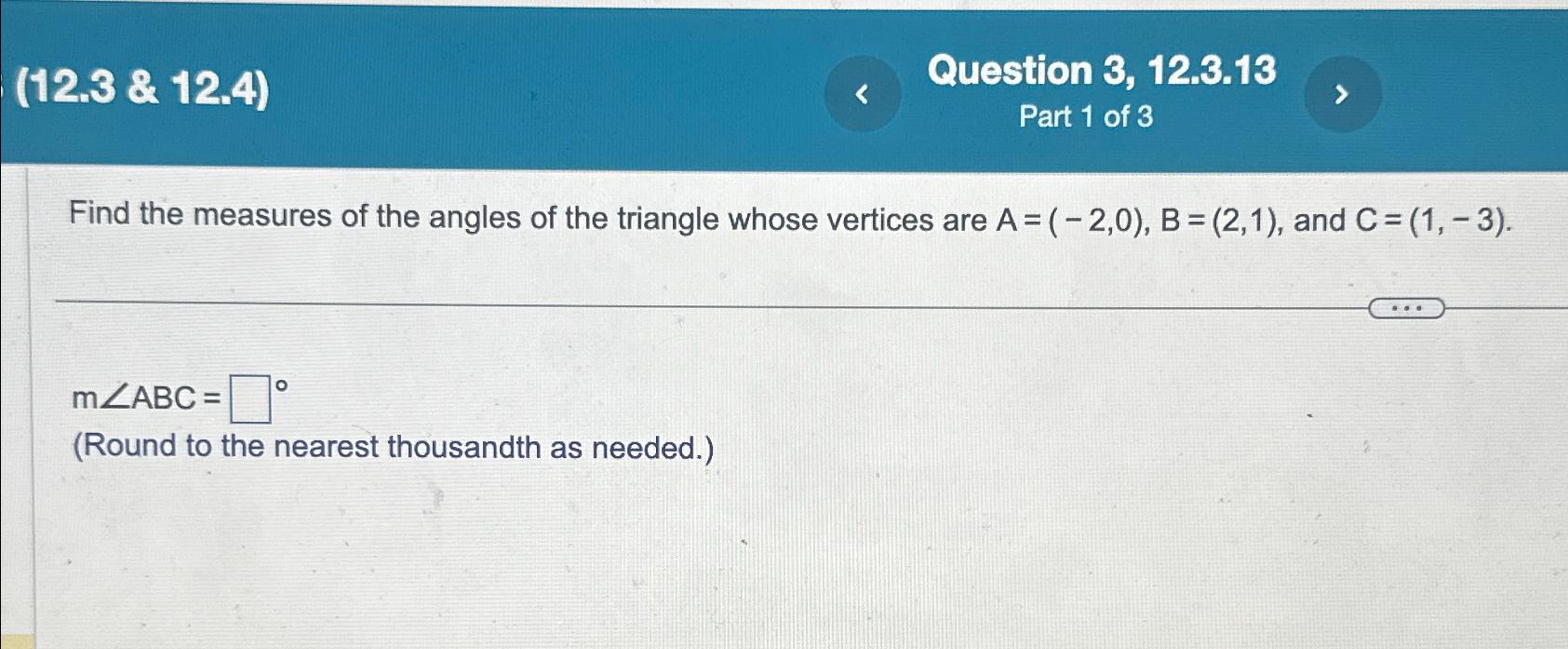 Solved (12.3&12.4)Question 3, 12.3.13Part 1 ﻿of 3Find the | Chegg.com