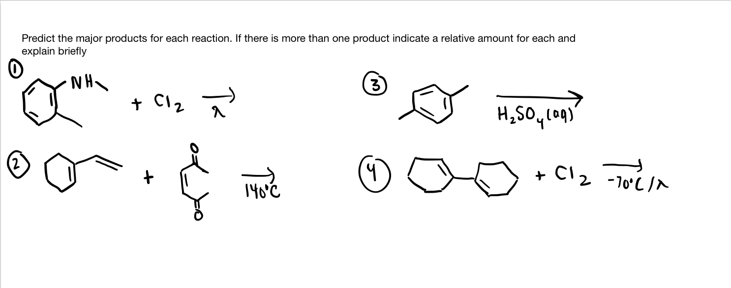 Solved Predict the major products for each reaction. | Chegg.com