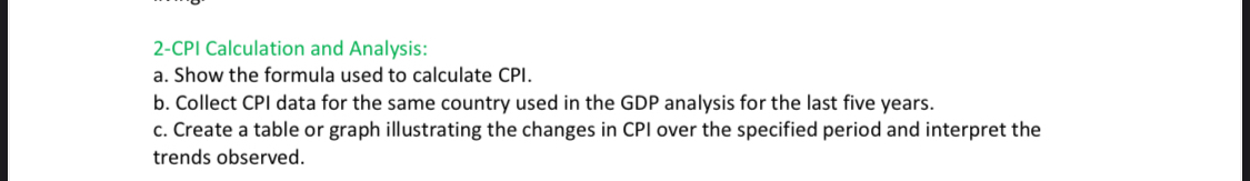 2-CPI Calculation and Analysis:a. ﻿Show the formula | Chegg.com