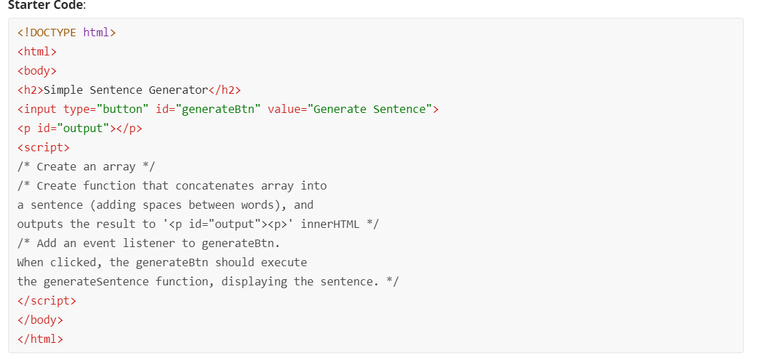 Solved Assignment: Simple Sentence GeneratorObjective: To | Chegg.com