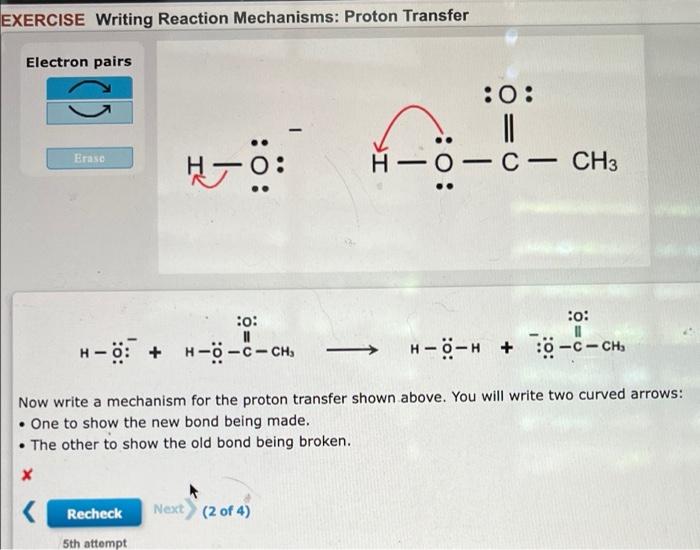 Solved EXERCISE Writing Reaction Mechanisms: Proton Transfer | Chegg.com